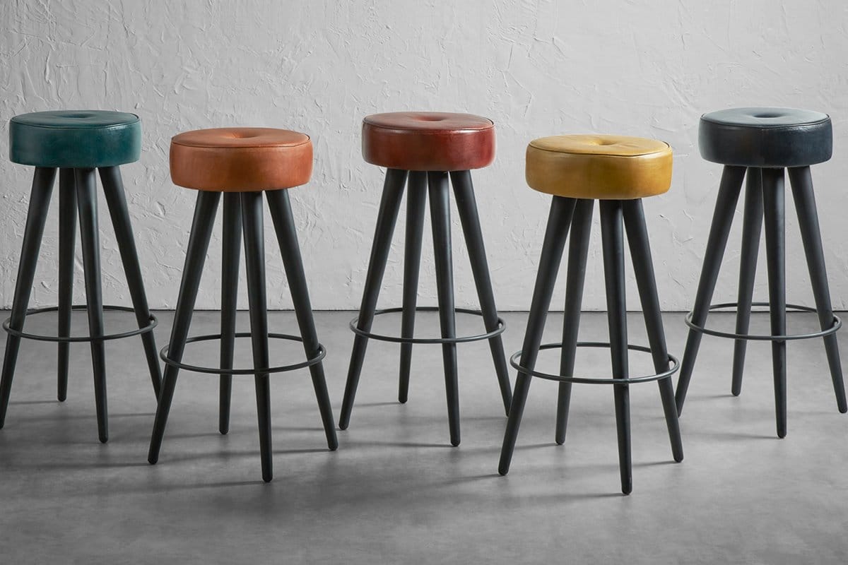 Raven Leather Bar Stool - Nobis Restaurant Furniture