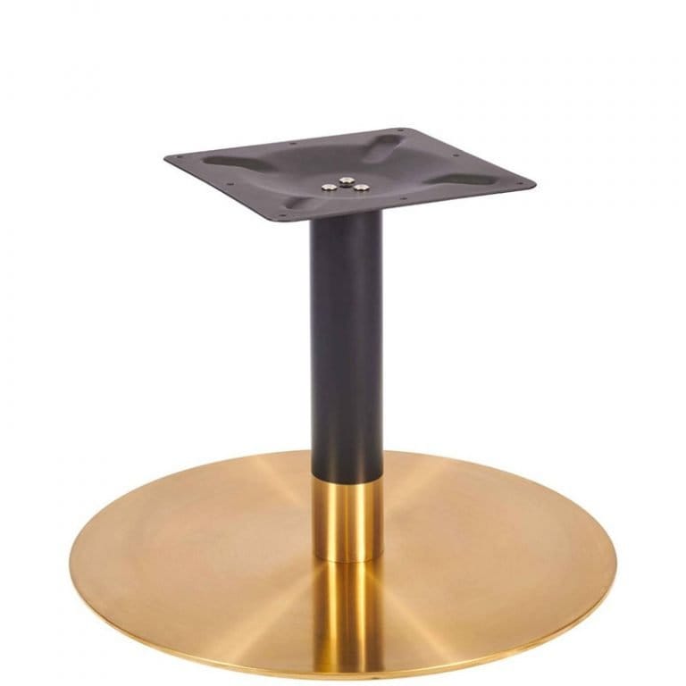 Vello Large Round Vintage Brass/Black Table Base - Various Heights ...