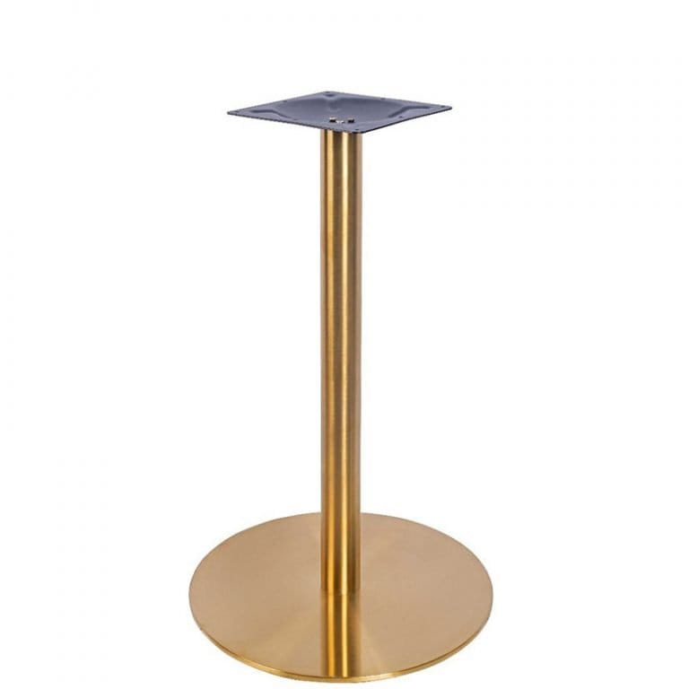 Vello Small Round Brass Table Base - Various Heights - Nobis Restaurant ...