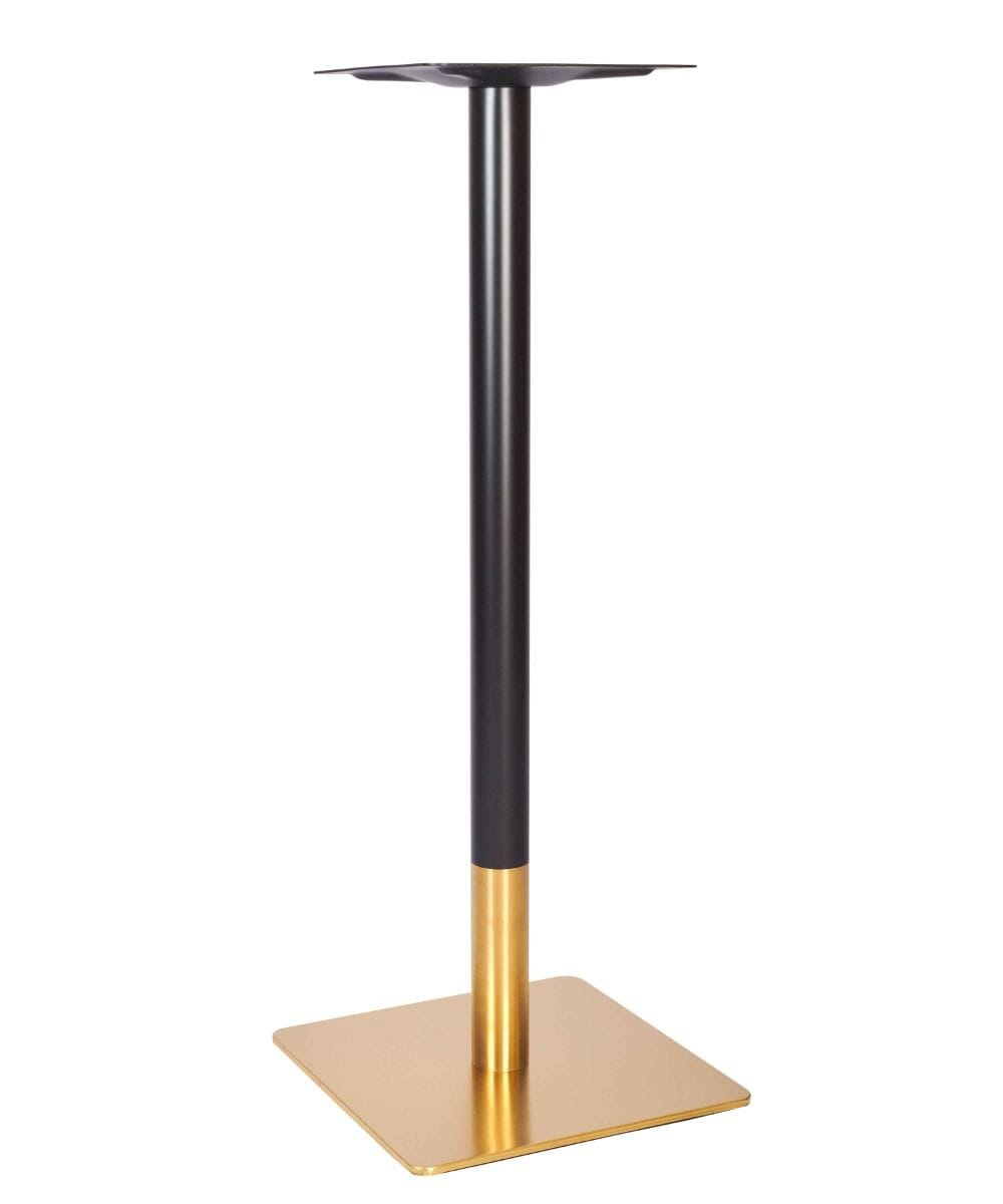 Vello Small Square Black and Brass Table Base - Various Height - Nobis ...