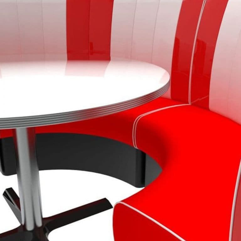 Tucson Retro Standard Height – Large Round Booth Set With Table – 3 x 1 ...