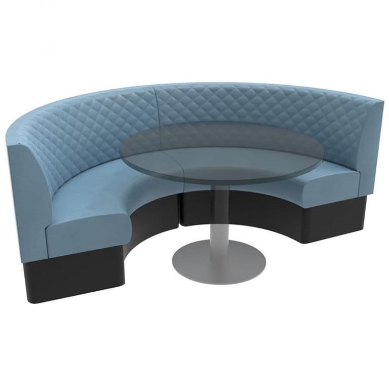 Tucson Quilted Standard Height - Large Round Booth Set - 2 x 1/4 ...