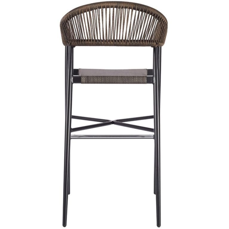 Bronze Wicker Weave Outdoor High Stool - Nobis Restaurant Furniture