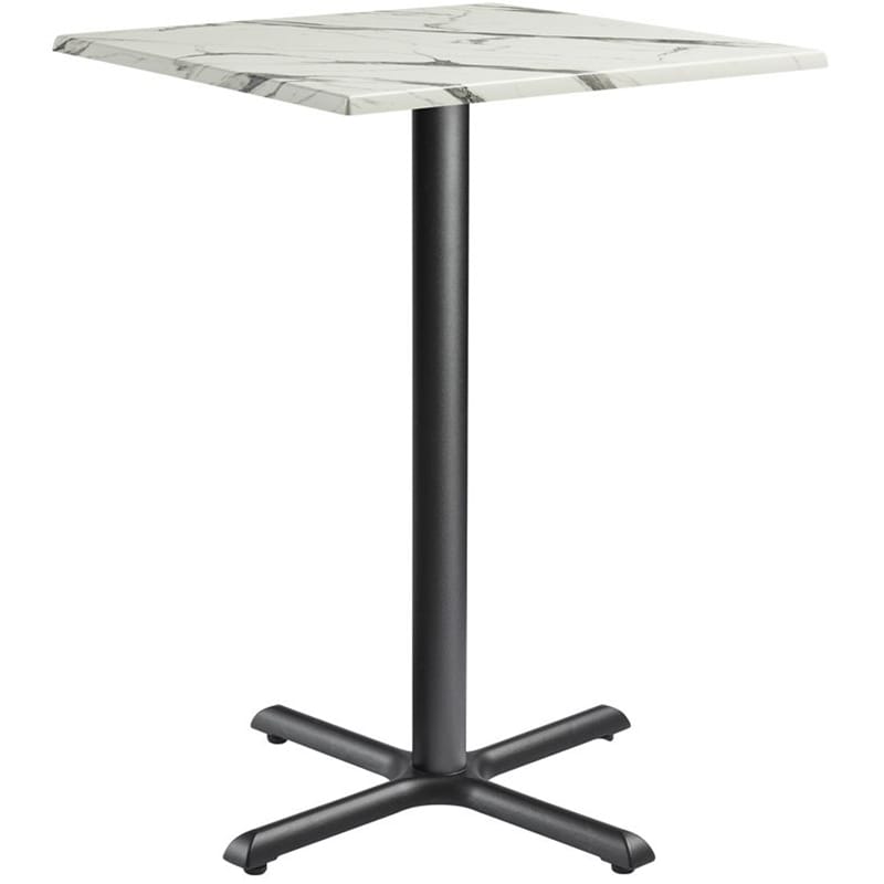 Enduratop Self-Levelling Square Bar Height Table – White Carrara Marble ...