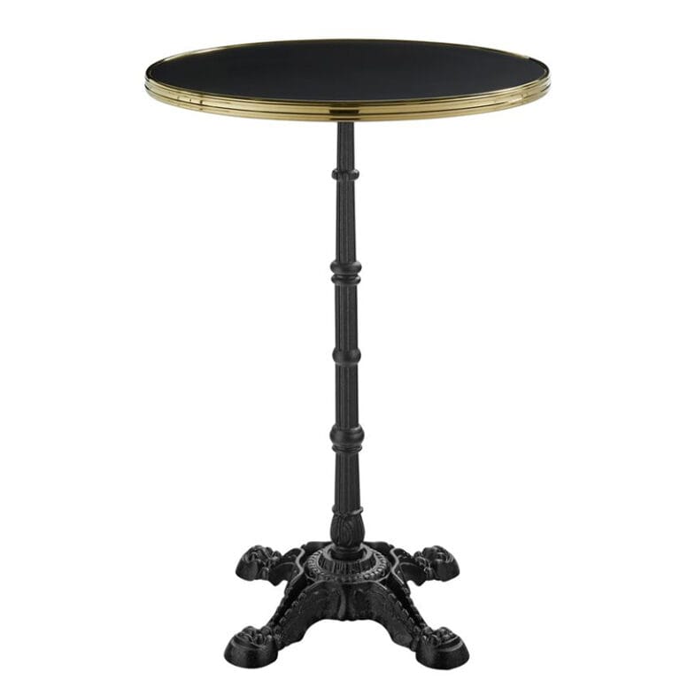 Parisian Cafe Complete Self-Levelling Round Poseur Table - Black - Two ...