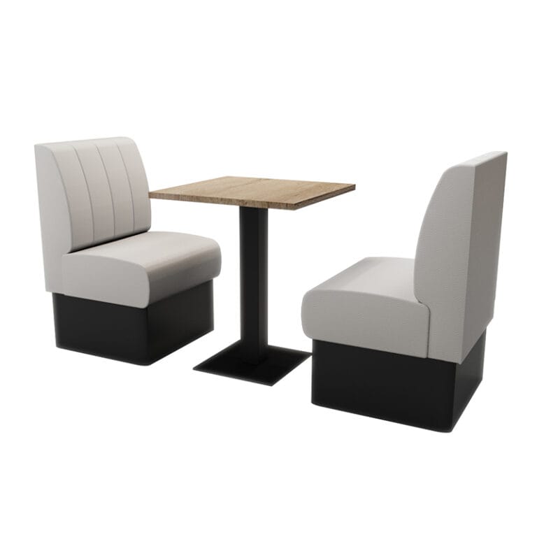 Tucson Fluted Standard Height Booth Seating - Straight Booth Set ...