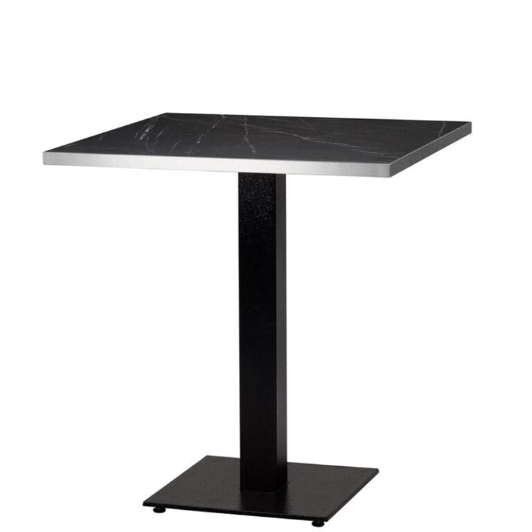 Bulk Black Marble Silver Edge Laminate Square Dining Table - 3 Sizes ...