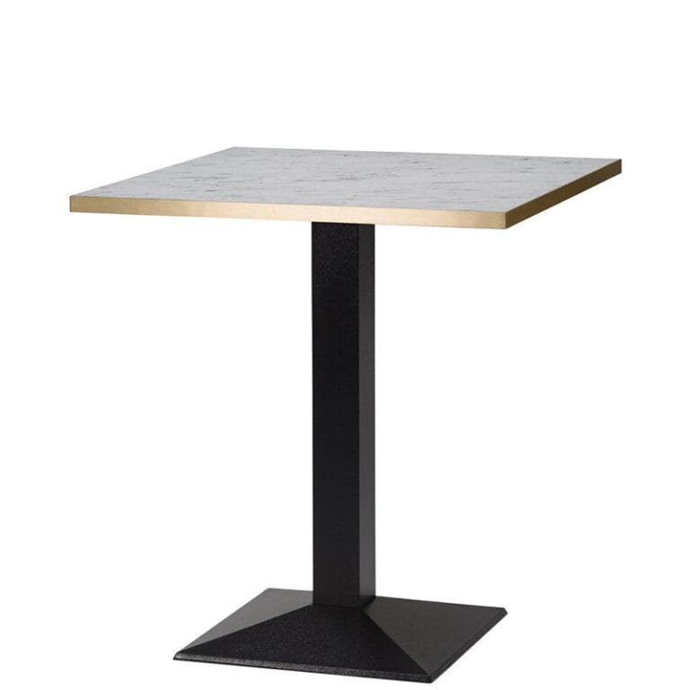 Hudson Pyramid White Carrara Marble Laminate Square Dining Table - 3 ...