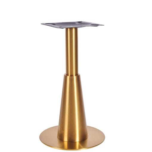 Saturn Premium Small Round Vintage Brass Table Base - Dining Height ...