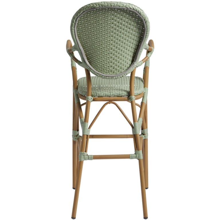 Iris Outdoor Stacking Bar Stool Pastel Green - Nobis Restaurant Furniture