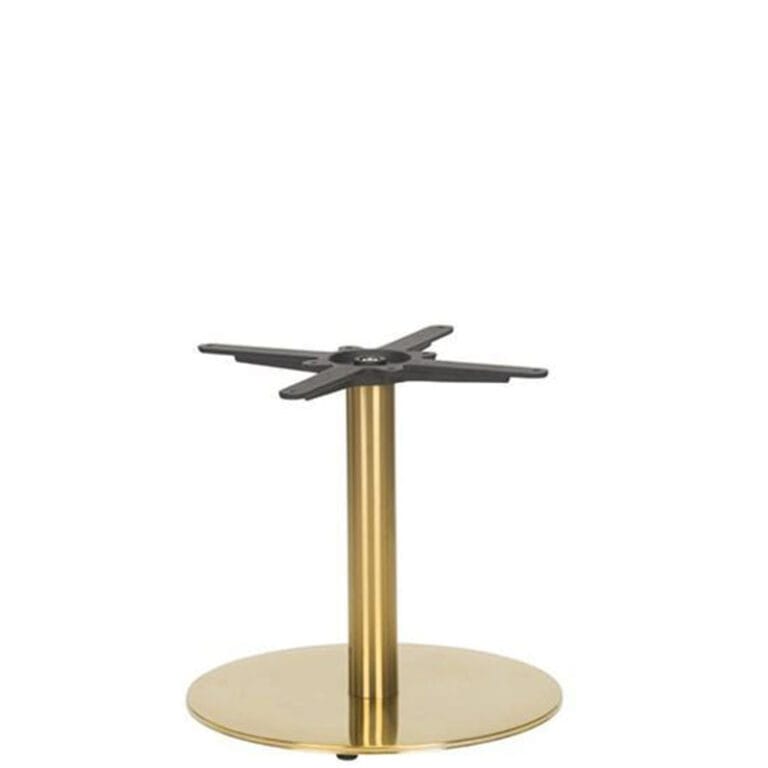 Auric Small Round Brass Table Base - Various Heights - Nobis Restaurant ...