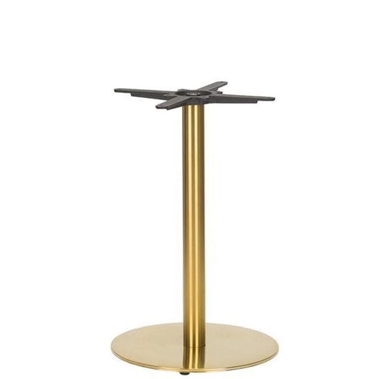 Auric Small Round Brass Table Base - Various Heights - Nobis Restaurant ...