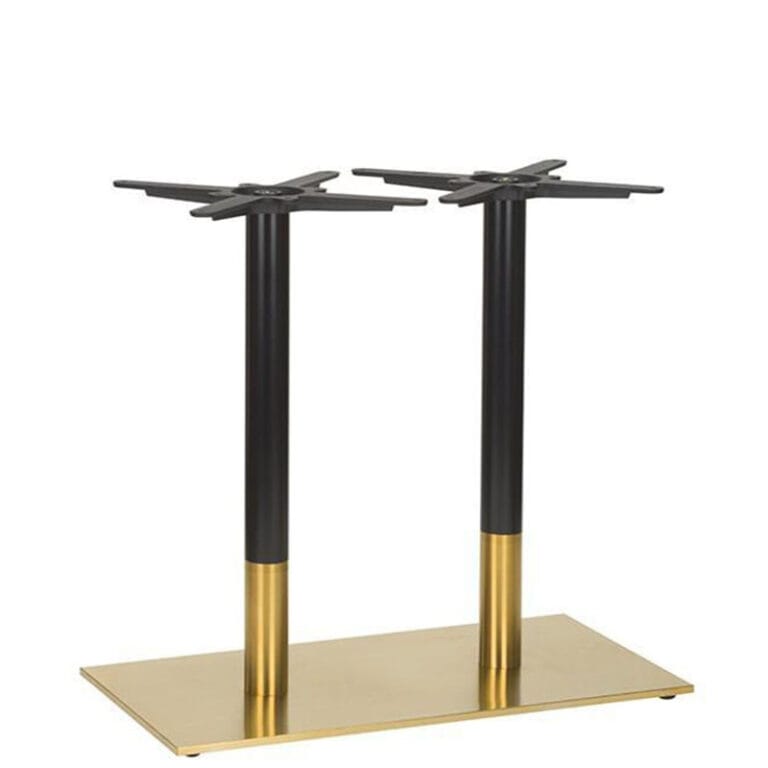 Auric Twin Rectangular Black and Brass Table Base - Various Heights ...