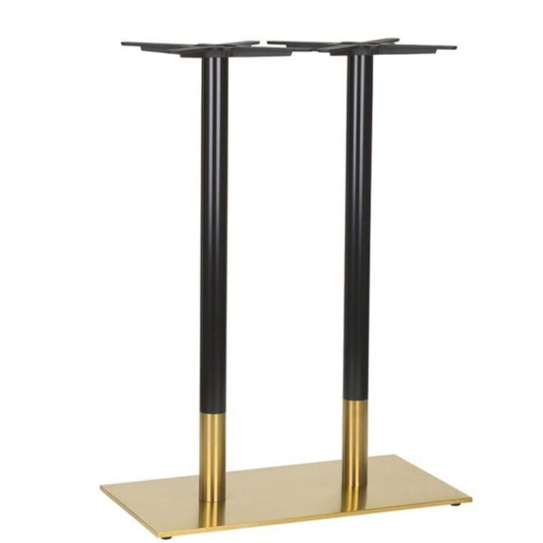 Auric Twin Rectangular Black and Brass Table Base - Various Heights ...
