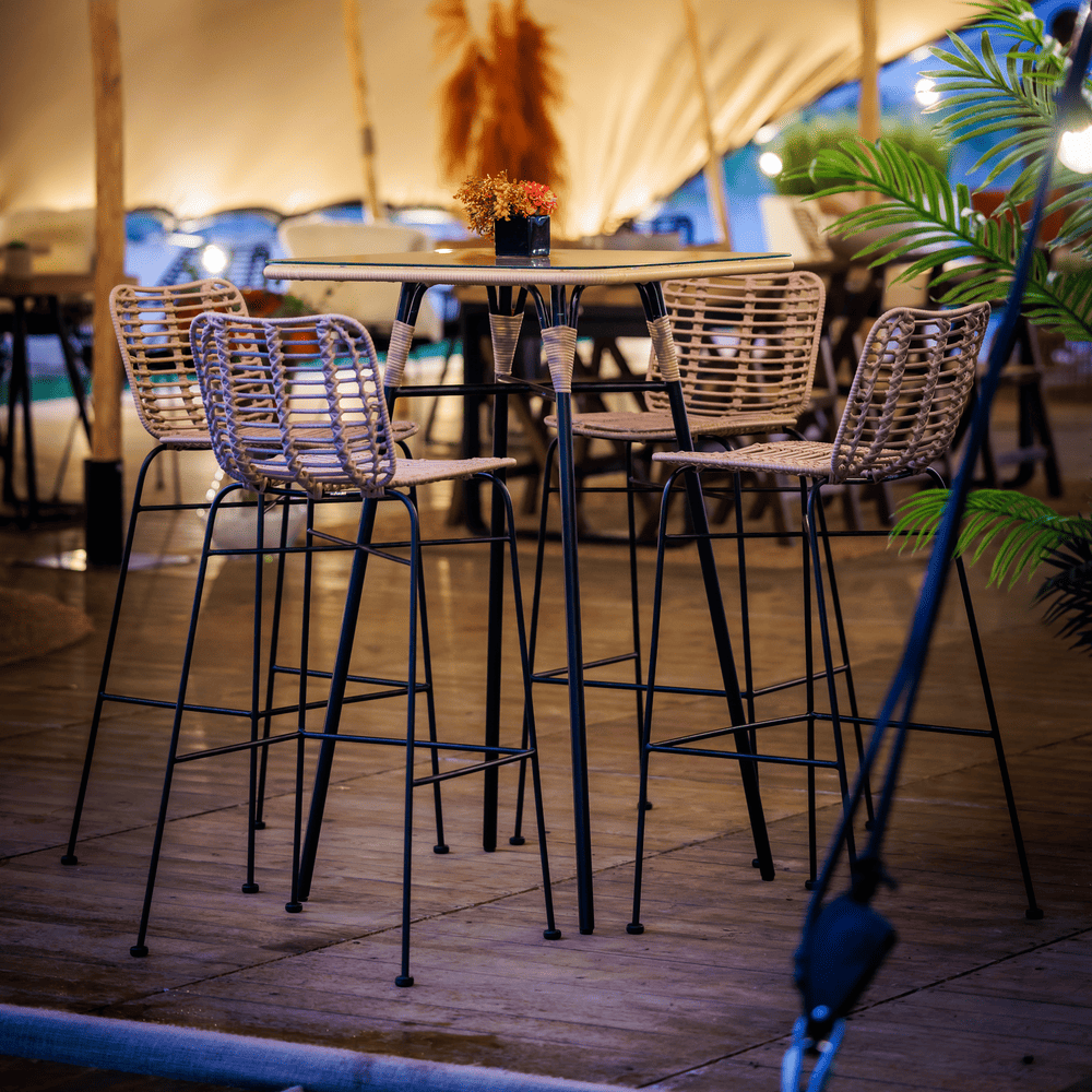 Malia Stackable Outdoor Woven Bar Stool - Nobis Restaurant Furniture